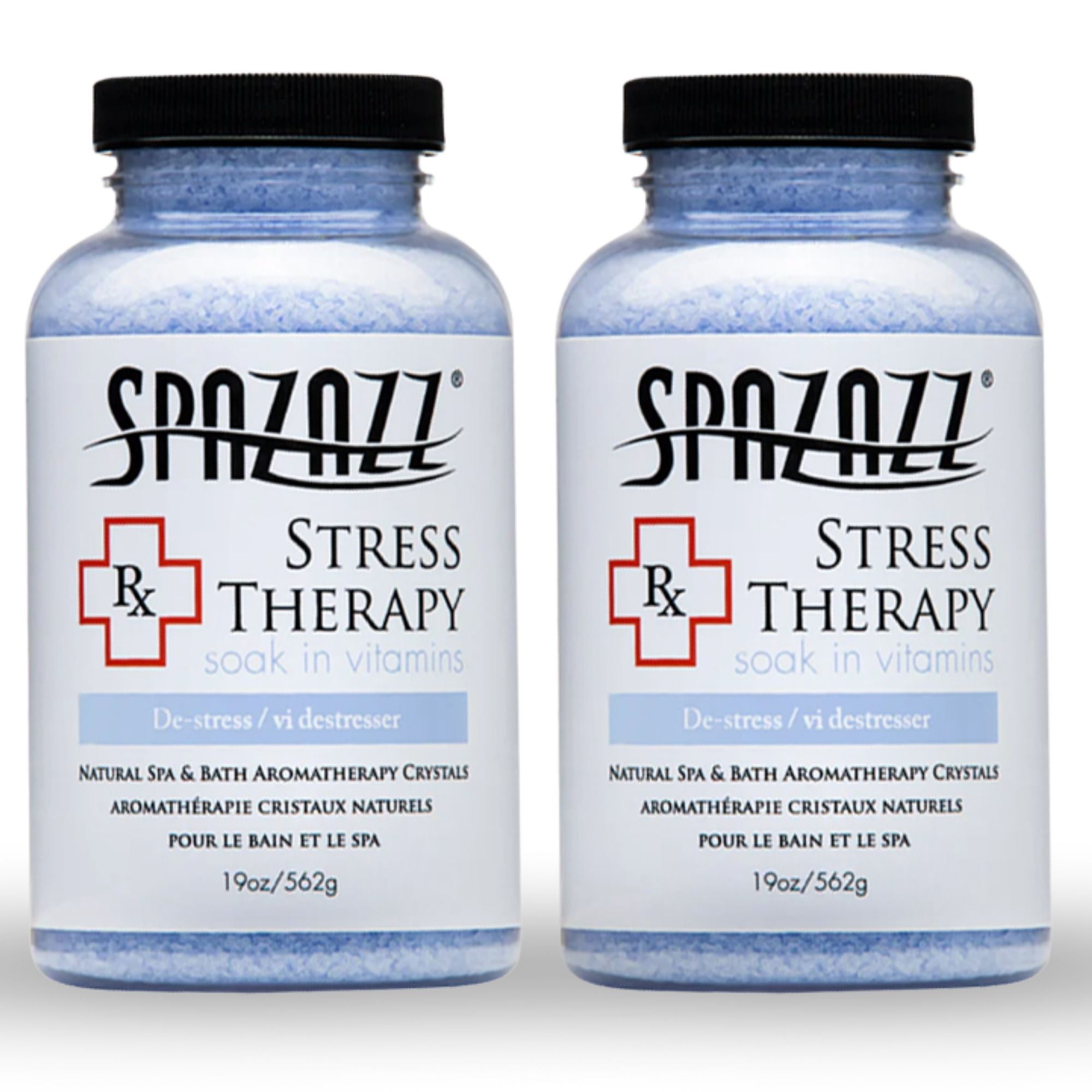 Spazazz Stress Therapy Bath Salt Crystals, 2 Pack 19oz, Calming ...