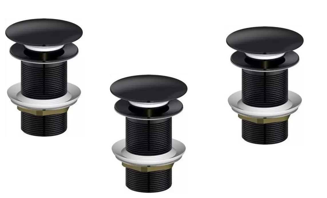 Spazio Black Series Finish Popup Basin DrainerWaste Coupling Pack of 03 Waste Coupling Bathroom ...