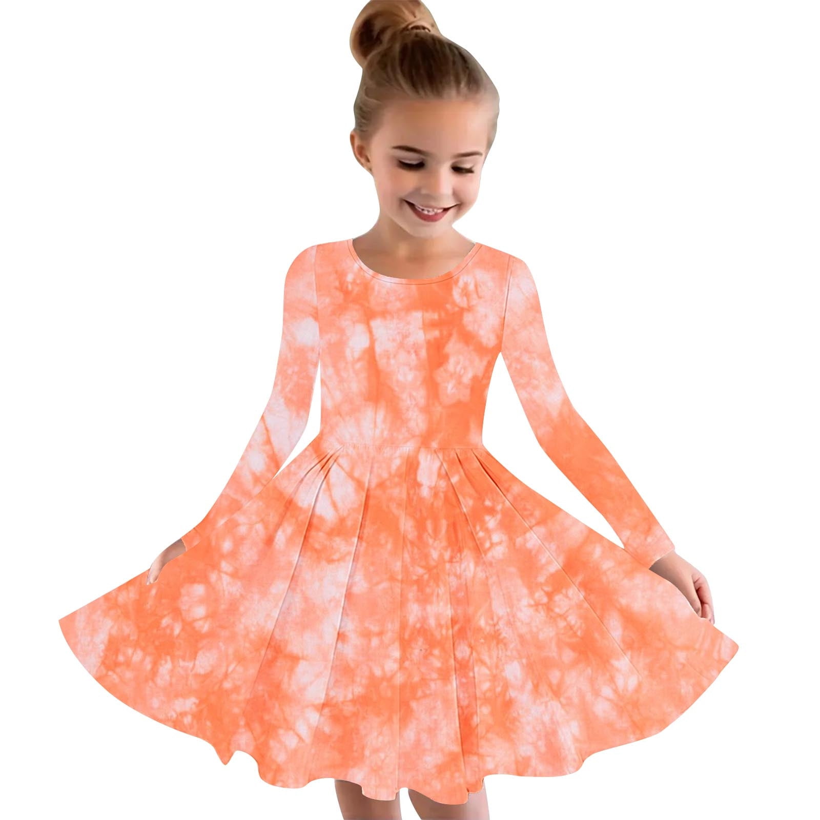 Spazoro Child Kids Girls Dress, Fall Winter Causal Long Sleeve Tie Dye ...