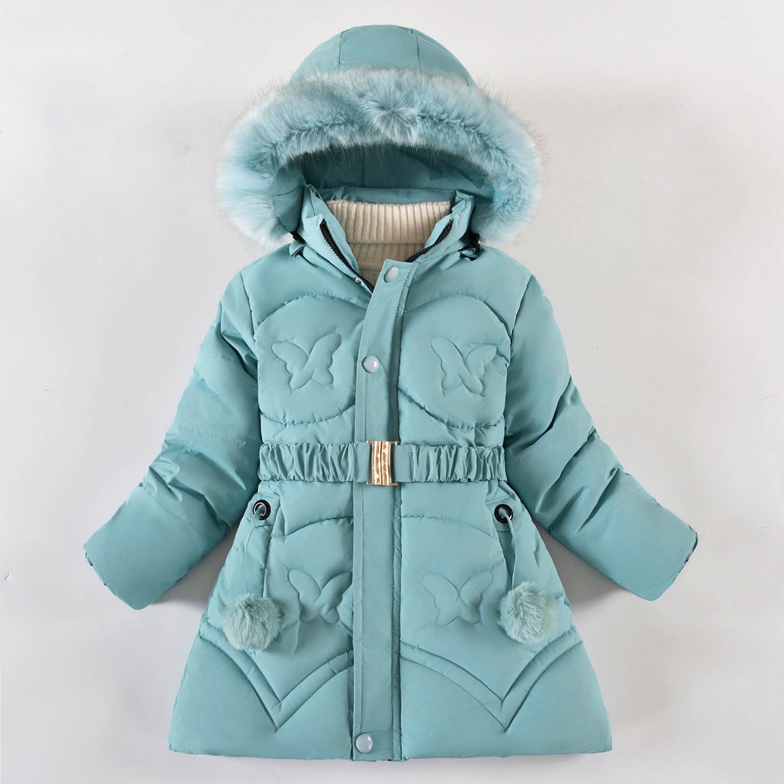 Spazoro Girls Parka Jackets, Fleece Lined Full-Zip Faux Fur Hood ...