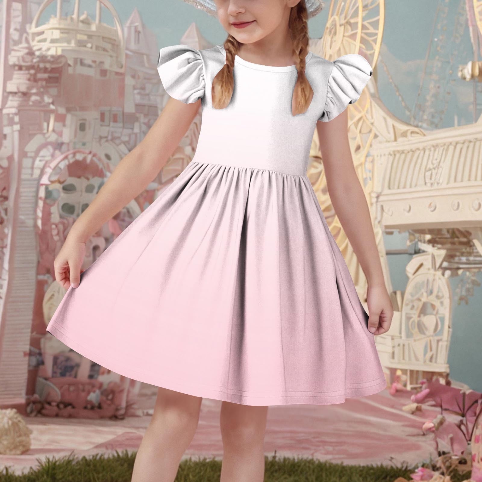 Spazoro Kids Girls Dresses, 2025 New Style with Gradient Color Flutter ...