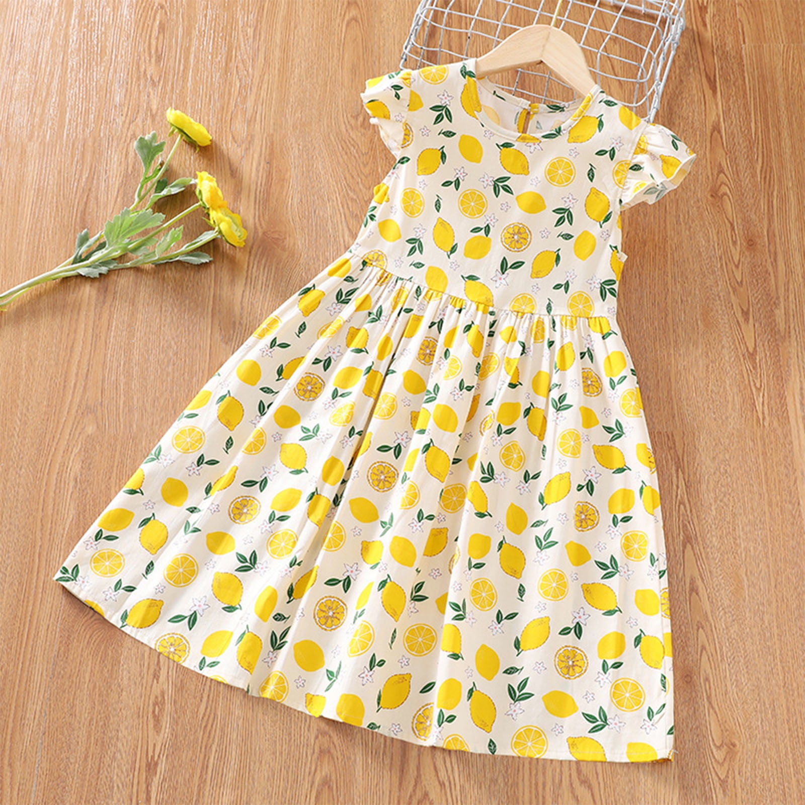 Spazoro Kids Girls Dresses, Floral Print Short Sleeve Round Neck ...