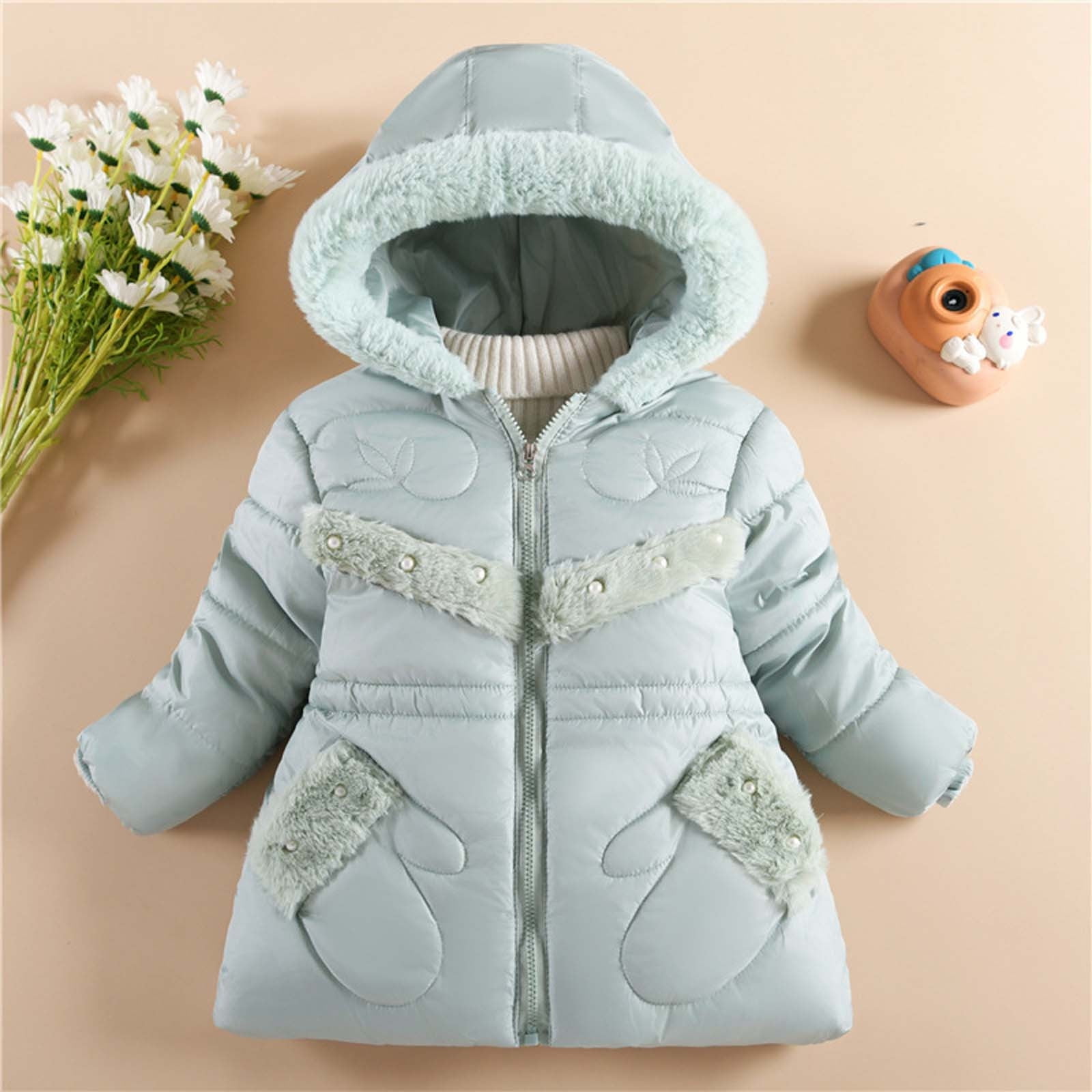 Spazoro Kids Girls Jackets, Long Sleeve Fall Winter Zipper Hooded Warm ...