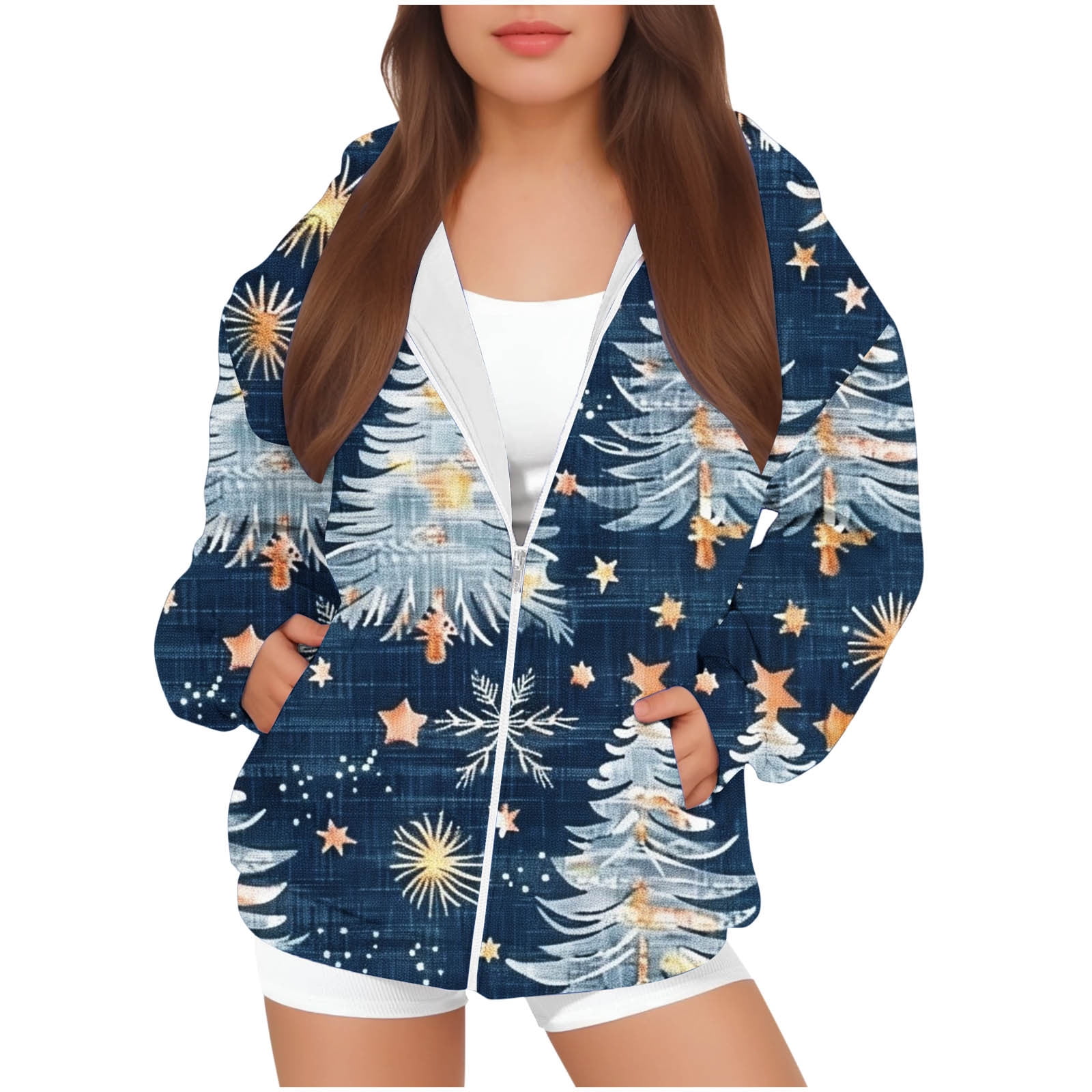 Spazoro Kids Girls Jackets, Zipper Fall Winter Long Sleeve Hooded Warm ...