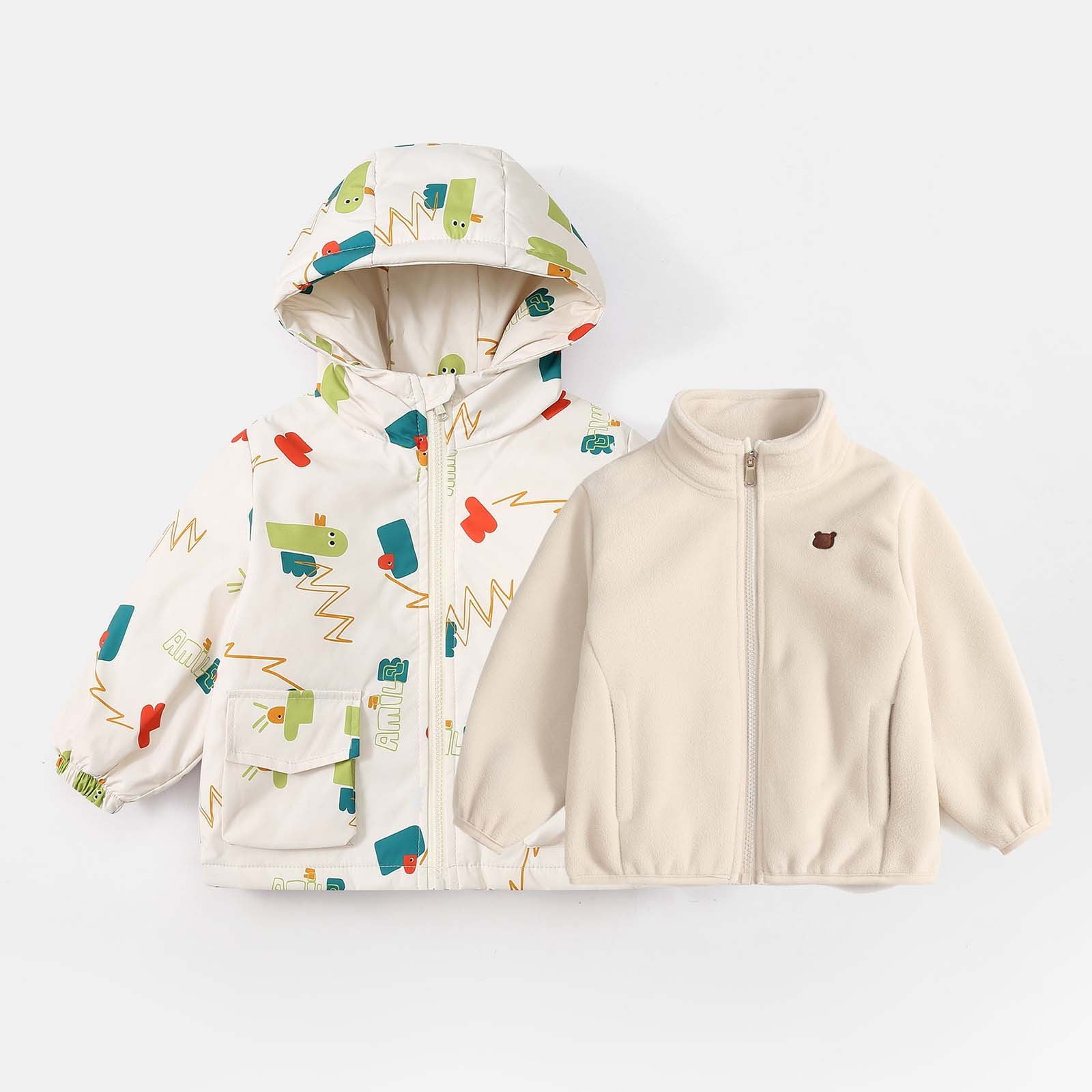 Spazoro Kids Girls Jackets, Zipper Hooded Long Sleeve Fall Winter Warm Coats for Child Girls ...