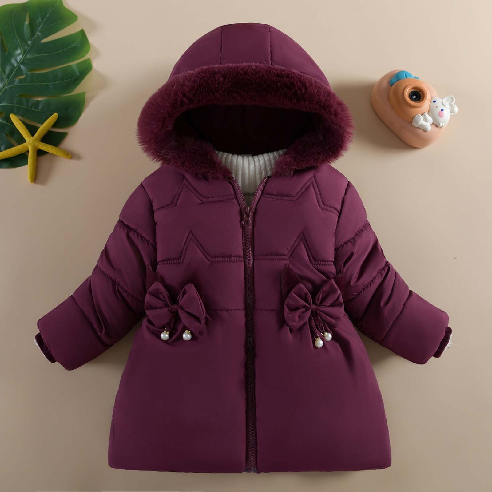 Spazoro Kids Girls Jackets, Zipper Hooded Long Sleeve Fall Winter Warm ...
