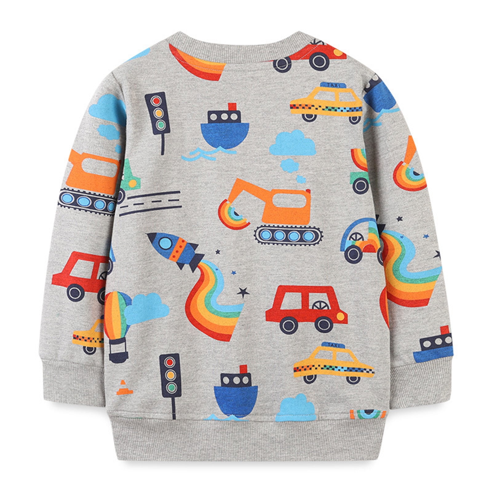 Spazoro Toddler Boys Sweatshirt, Cute Printed Round Neck Casual Long ...