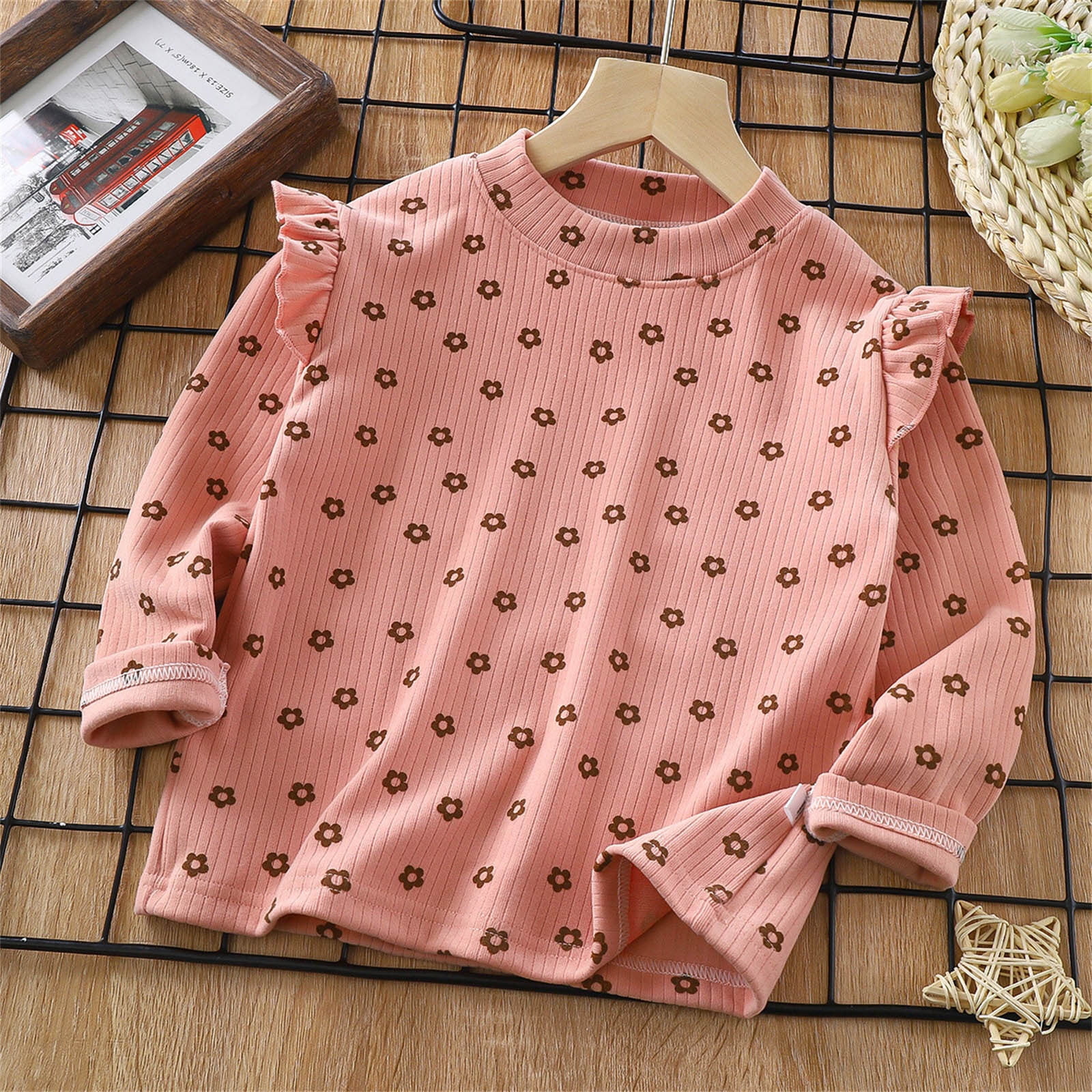 Spazoro Toddler Girls Blouses, Printed Long Sleeve Round Neck Casual ...