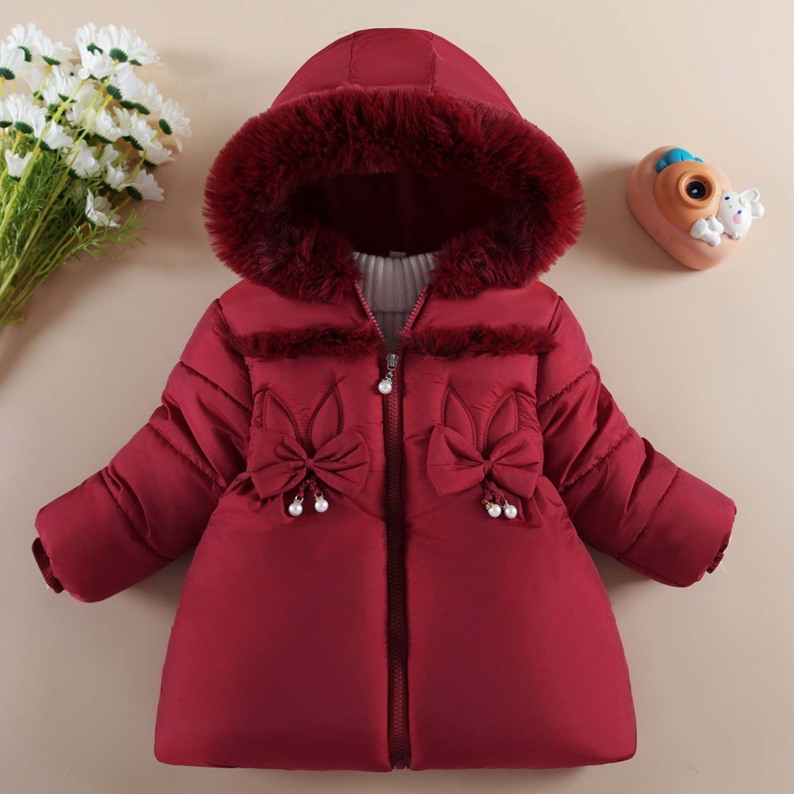 Spazoro Toddler Girls Jackets, Zipper Long Sleeve Hooded Fall Winter ...