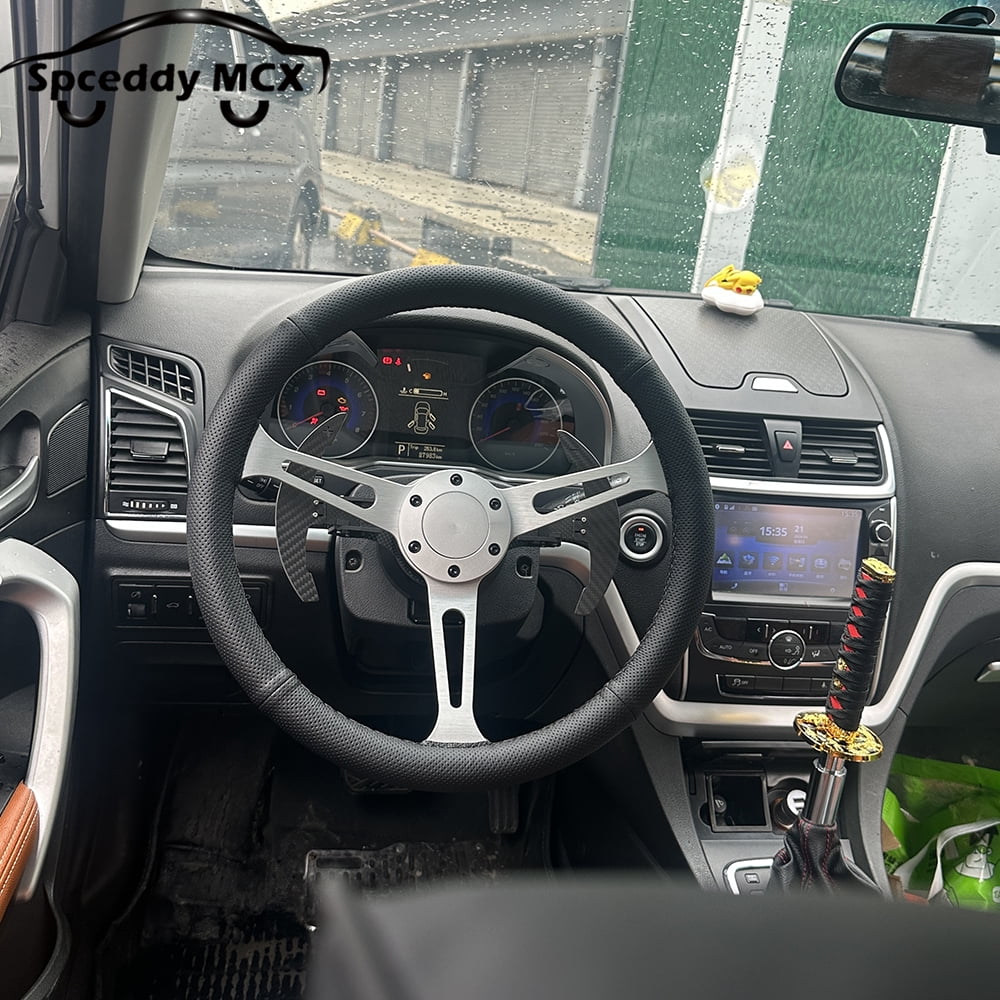 Spceddy MCX 15inch JDM Black Real Leather Tuning Sport Steering Wheel ...