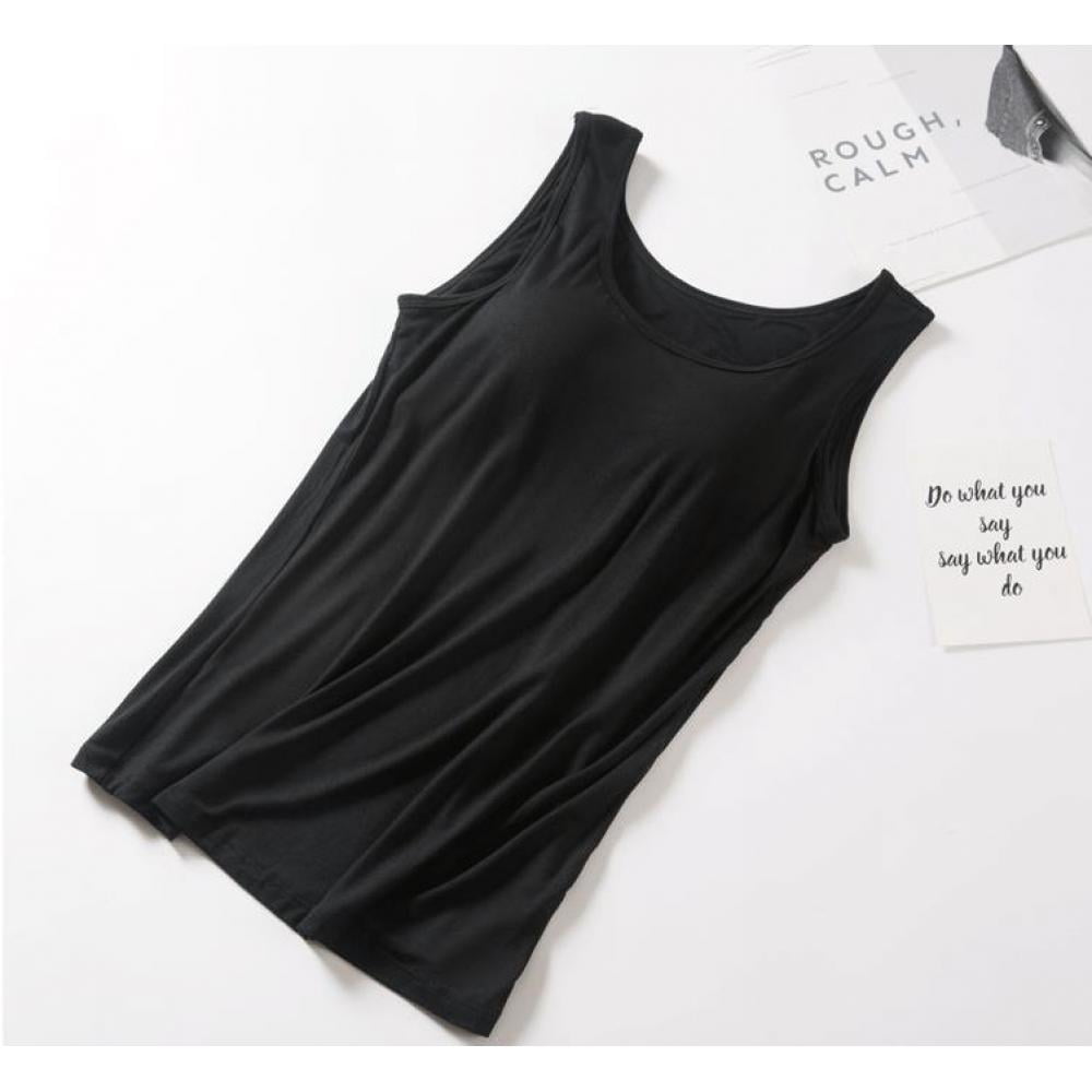 Spdoo Classic Tank Tops With Shelf Bra For Women Stretch Tanks Wide ...