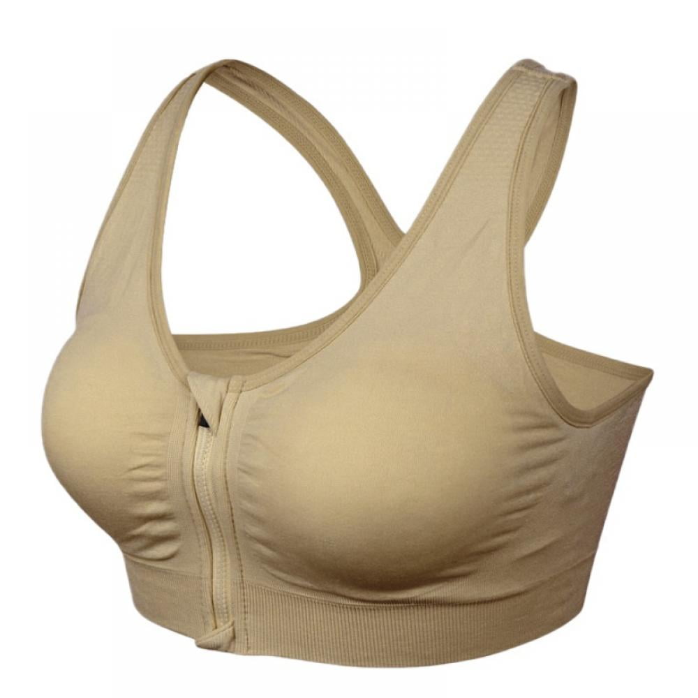 Spdoo Women's Front Zipper Sports Bra Plus Size Push Up Bra Padded ...