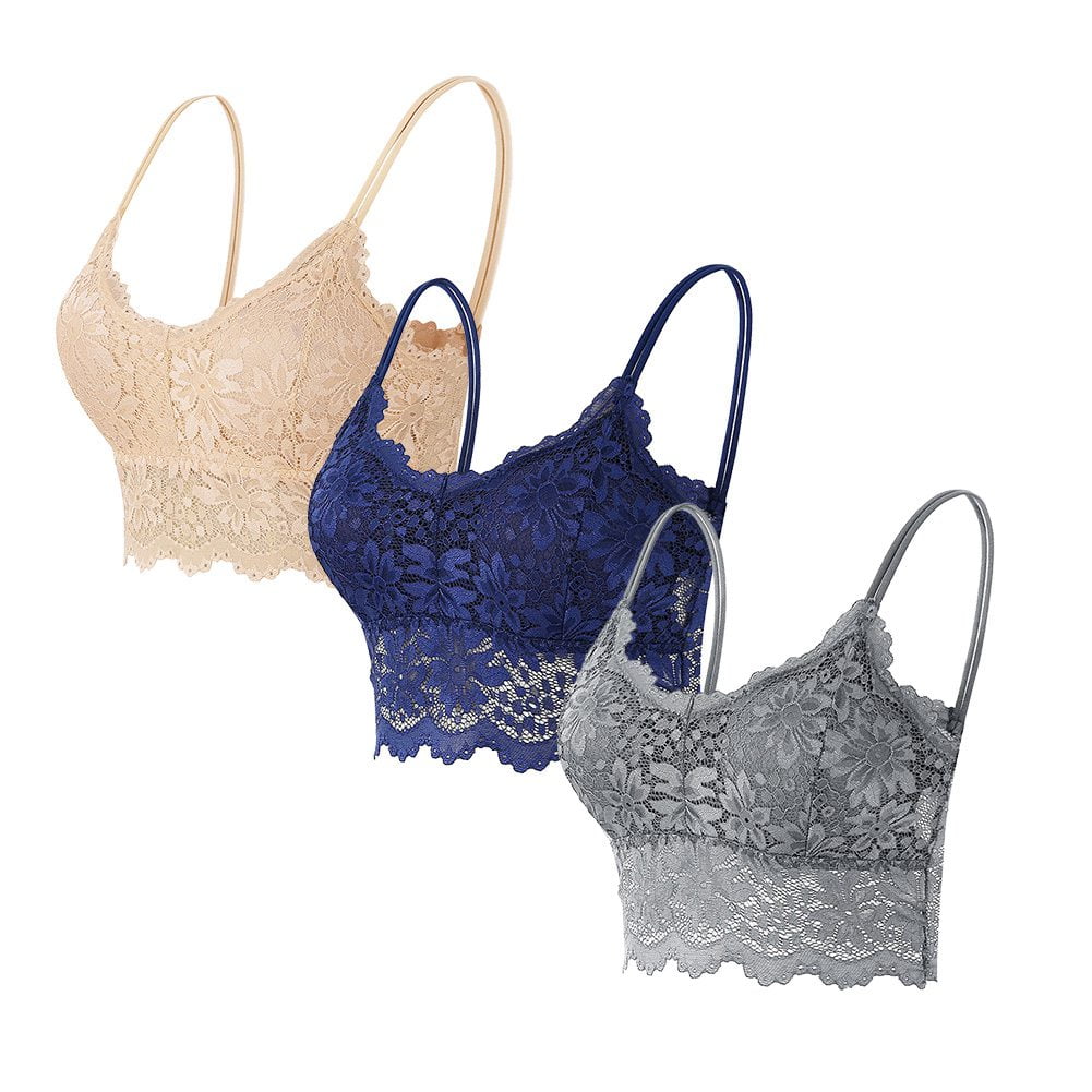 Spdoo Womens Sexy Lace Bralettes Adjustable Strap V Neck Everyday Bra ...