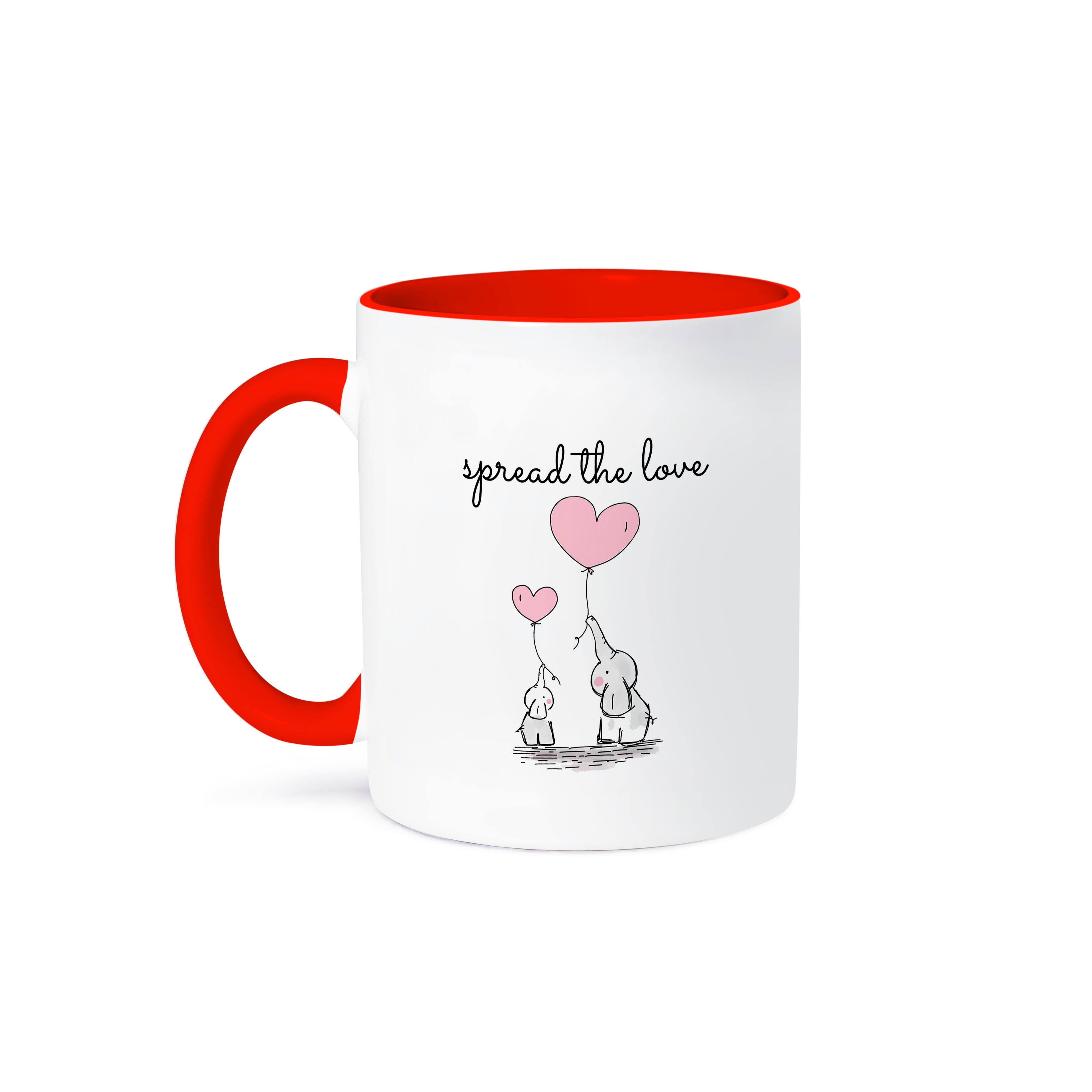 3drose, Spead the Love. Elephants with Heart Balloons on White ...