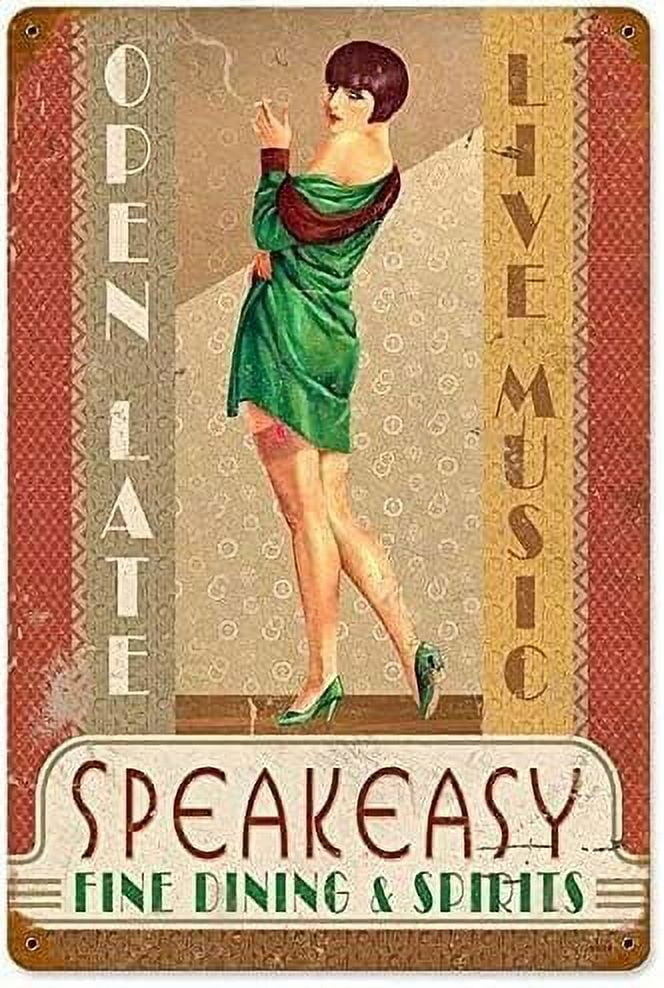 Speak Easy Flapper Pin Up Girl Vintage Tin Signs Bathroom Wall Decor 8 ...