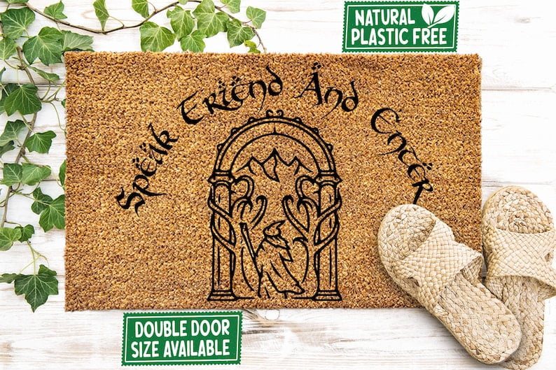 Speak Friend and Enter Doormat, All Natural Eco Friendly Coir Rubber ...