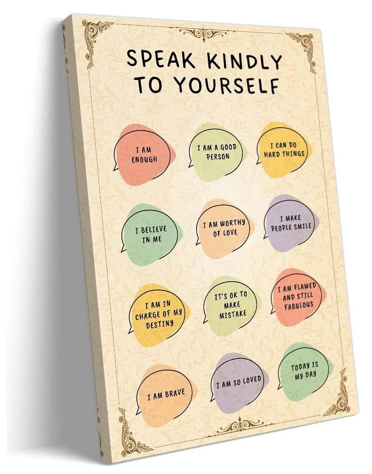 Speak Kindly To Yourself Mental Health Wall Art Prints Positive ...