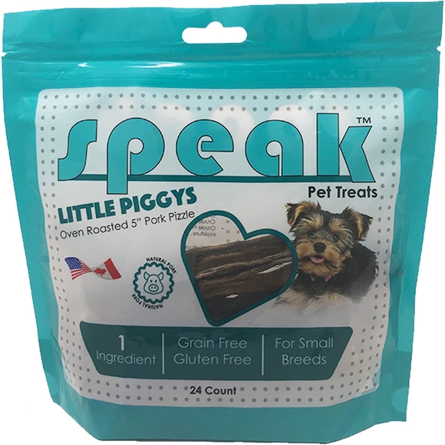 Speak Pet Products Little Piggys Bully Sticks for Dogs, 5", 24 Count ...