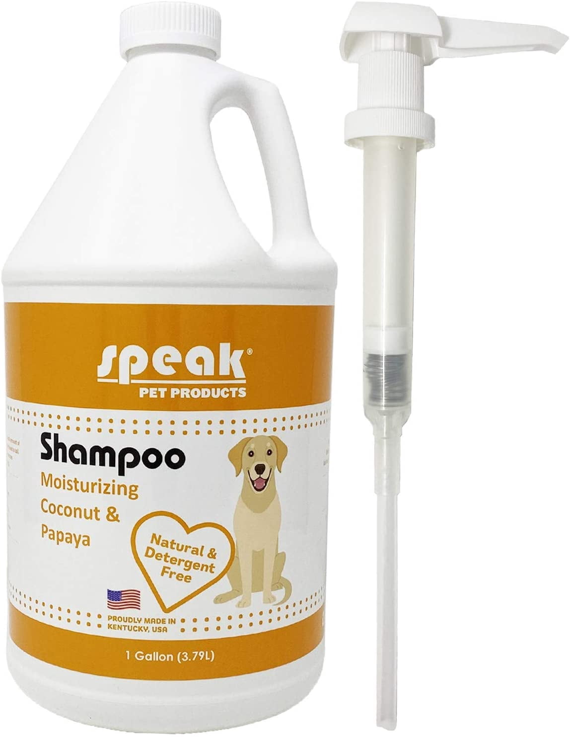 Speak Pet Products Natural Dog Shampoo with Pump, Moisturizing Coconut ...