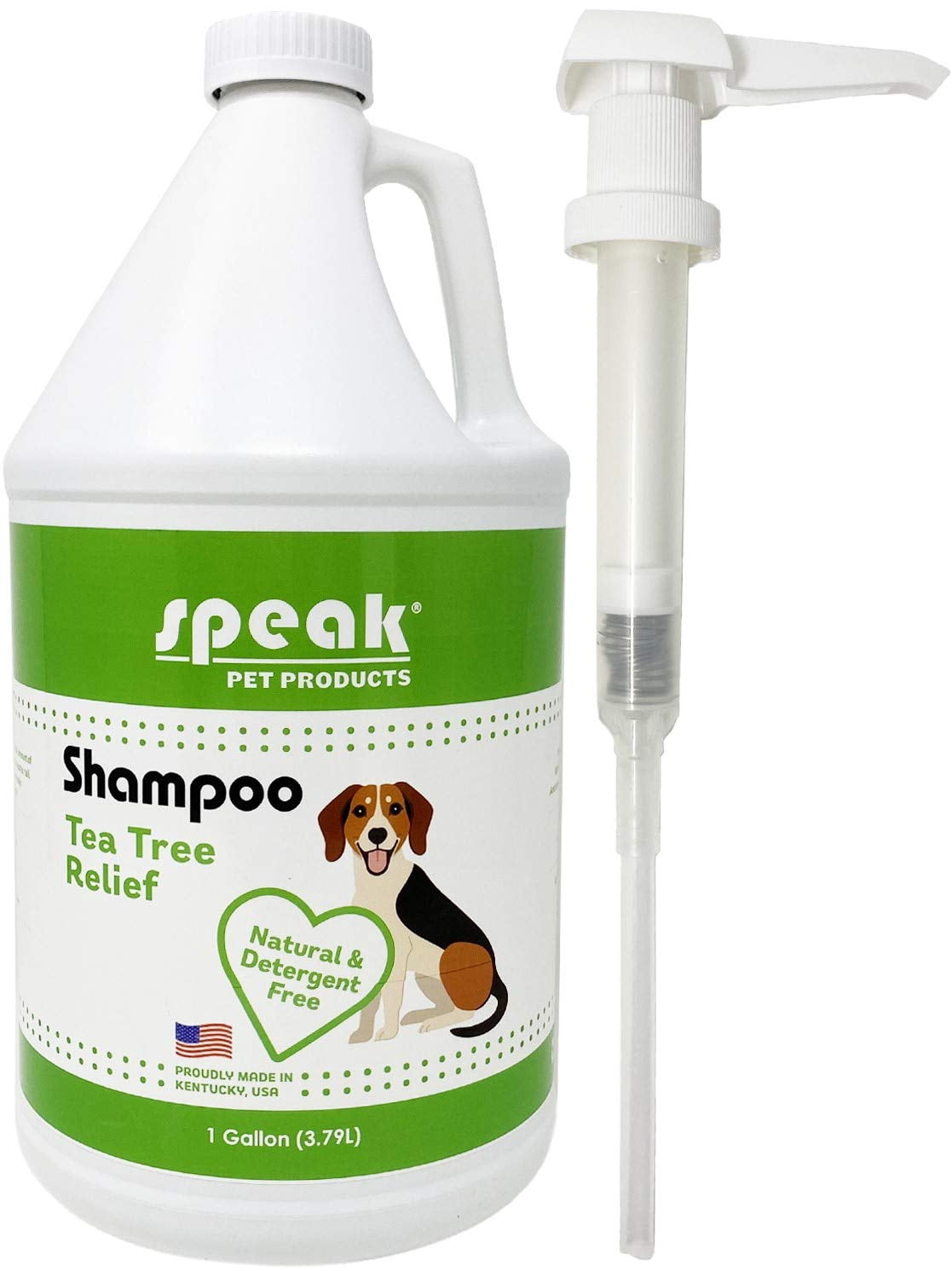 Speak Pet Products Natural Dog Shampoo with Pump, Tea Tree Relief, 1 ...