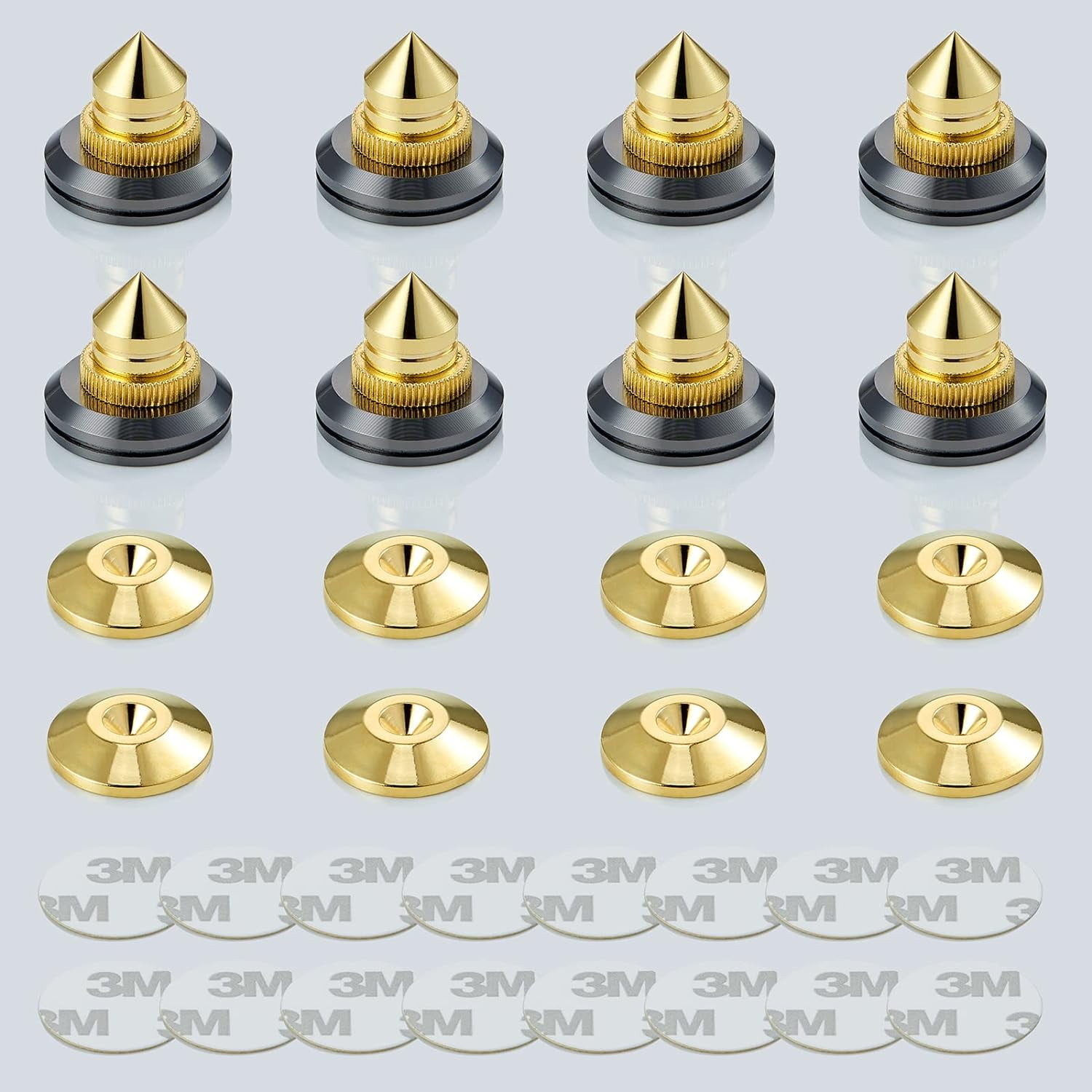 Speaker Decoupling Spikes, 8 Pieces Hifi Speaker Stands With Base Pad ...