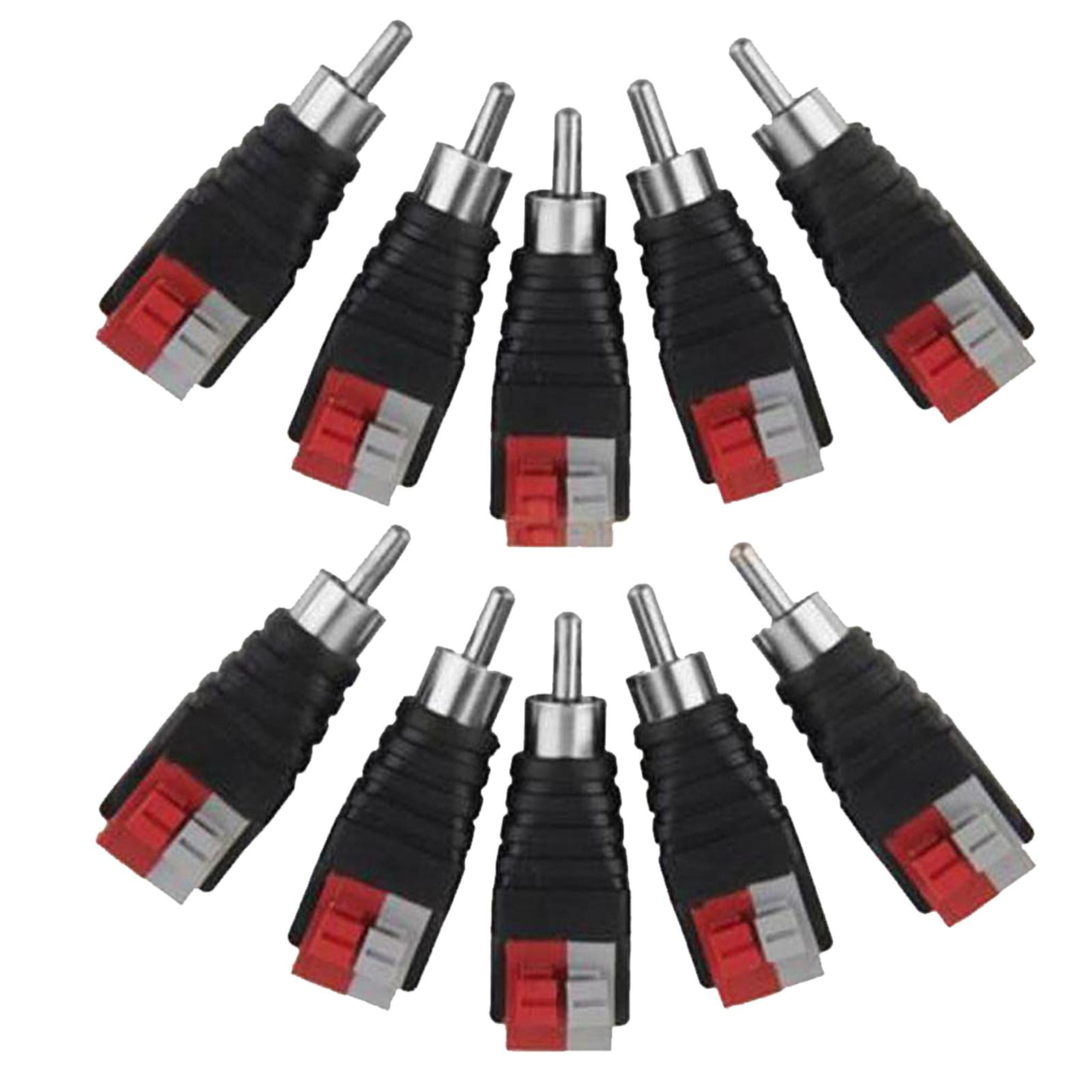 Speaker Phono Male Plug To AV 2 Screw Terminal Female Press Type Adapter DC Power Connector For ...