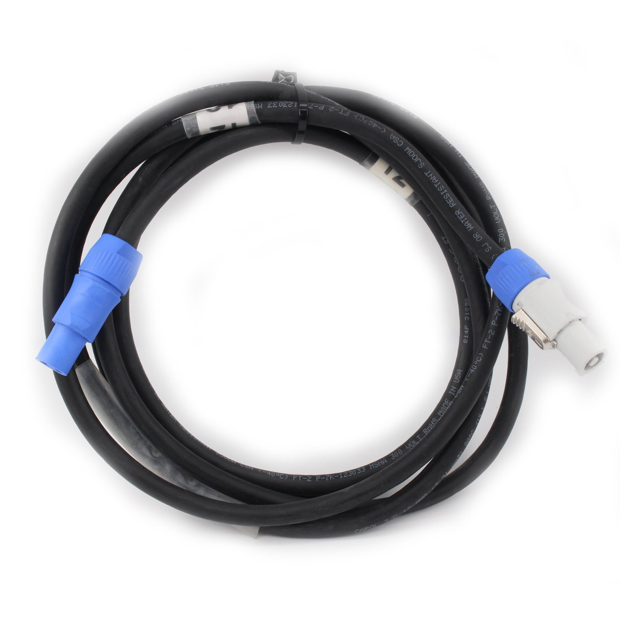 Speaker Power Patch Cord, 12/3 SOOW, Neutrik Powercon NAC3FCA to ...