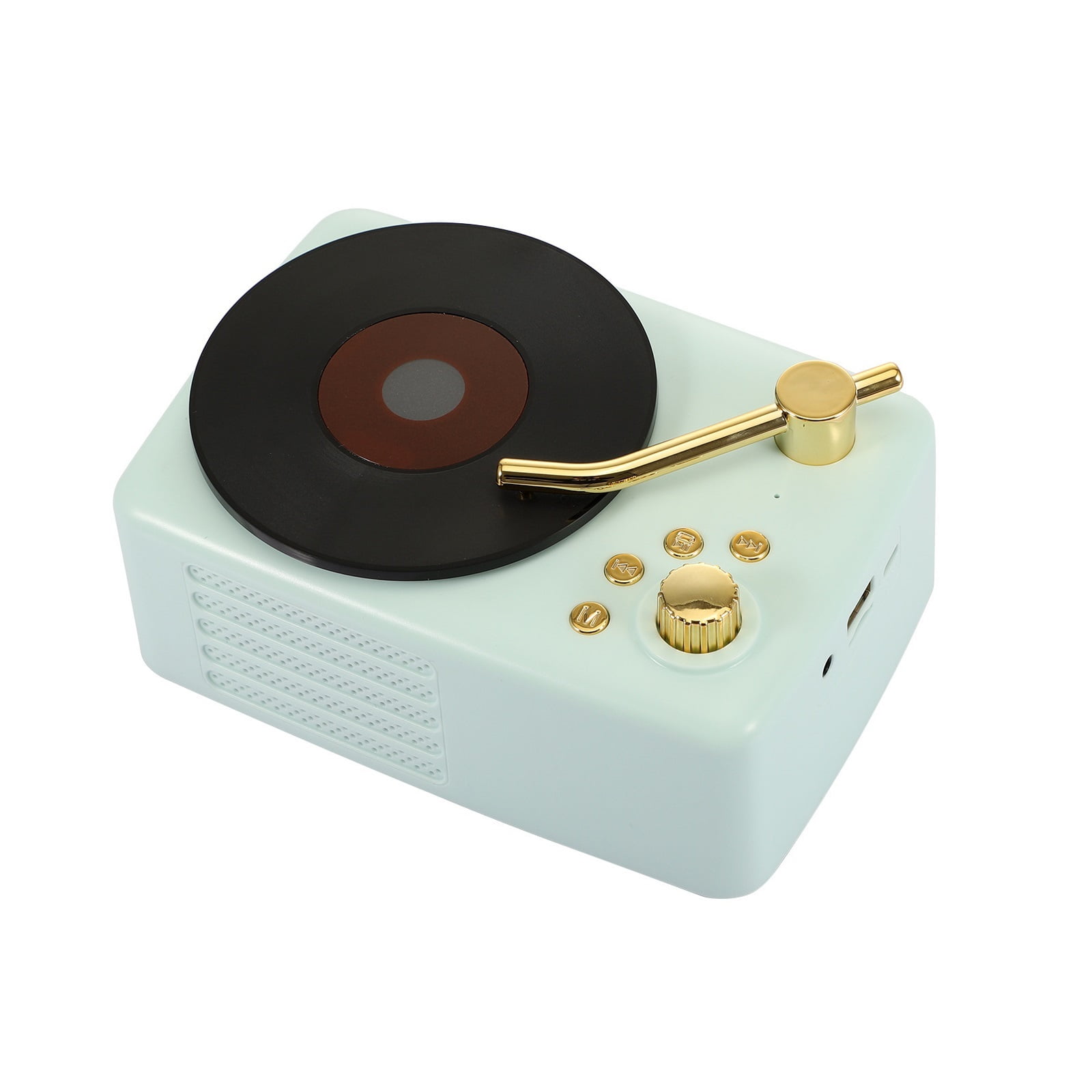 Speaker Retro Vinyl Phonograph Stereo Desktop Wireless Creative Rotary ...