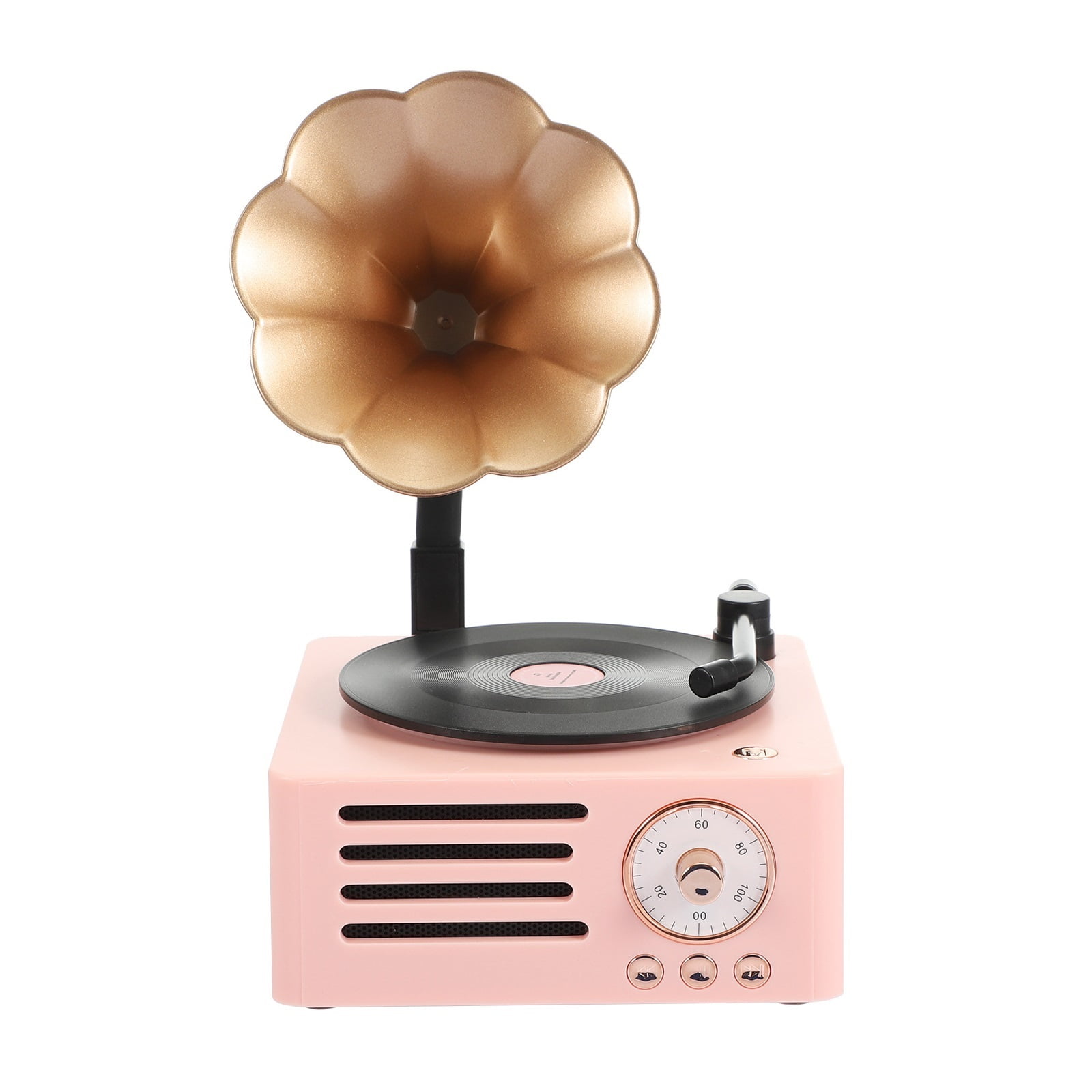 Speaker Retro Vinyl Phonograph Stereo Desktop Wireless Creative Rotary ...