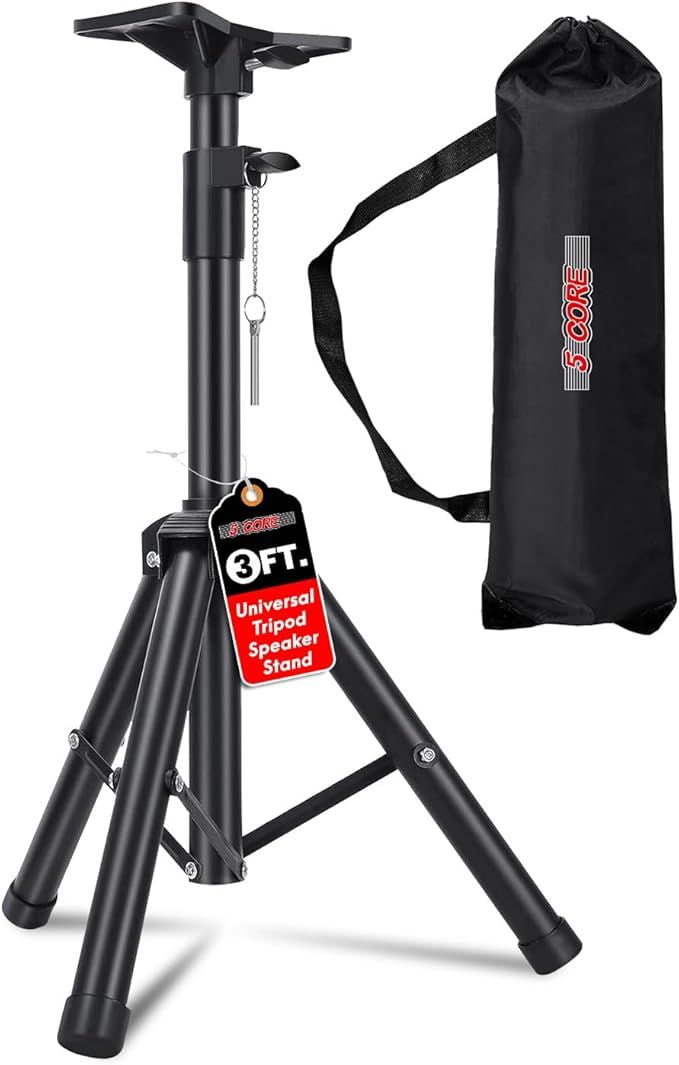 Speaker Stand Tripod Floor Heavy Duty Adjustable 24 to 36 Inch DJ ...