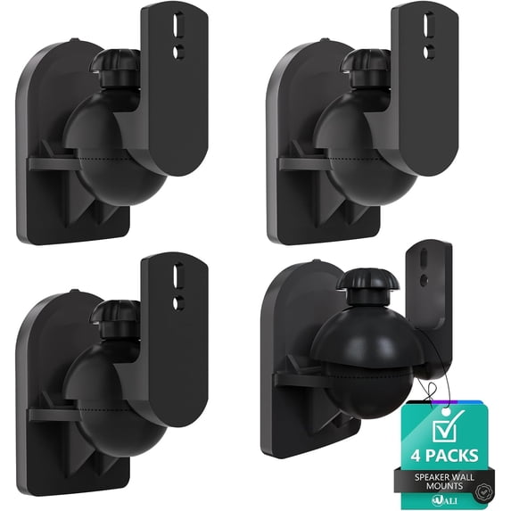 Speaker Wall Mount, Surround Sound Speaker Stand with Adjustable Swivel ...