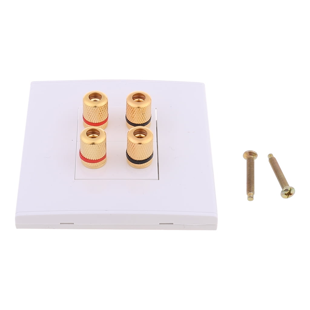 Speaker Wall Plate Banana Jack 4 Binding Post Coupler Type Plug Audio ...