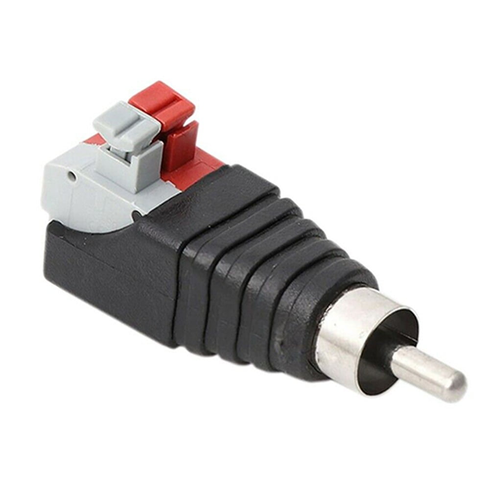 Speaker Wire A/V Cable to Audio Male female RCA Connector Adapter Press ...