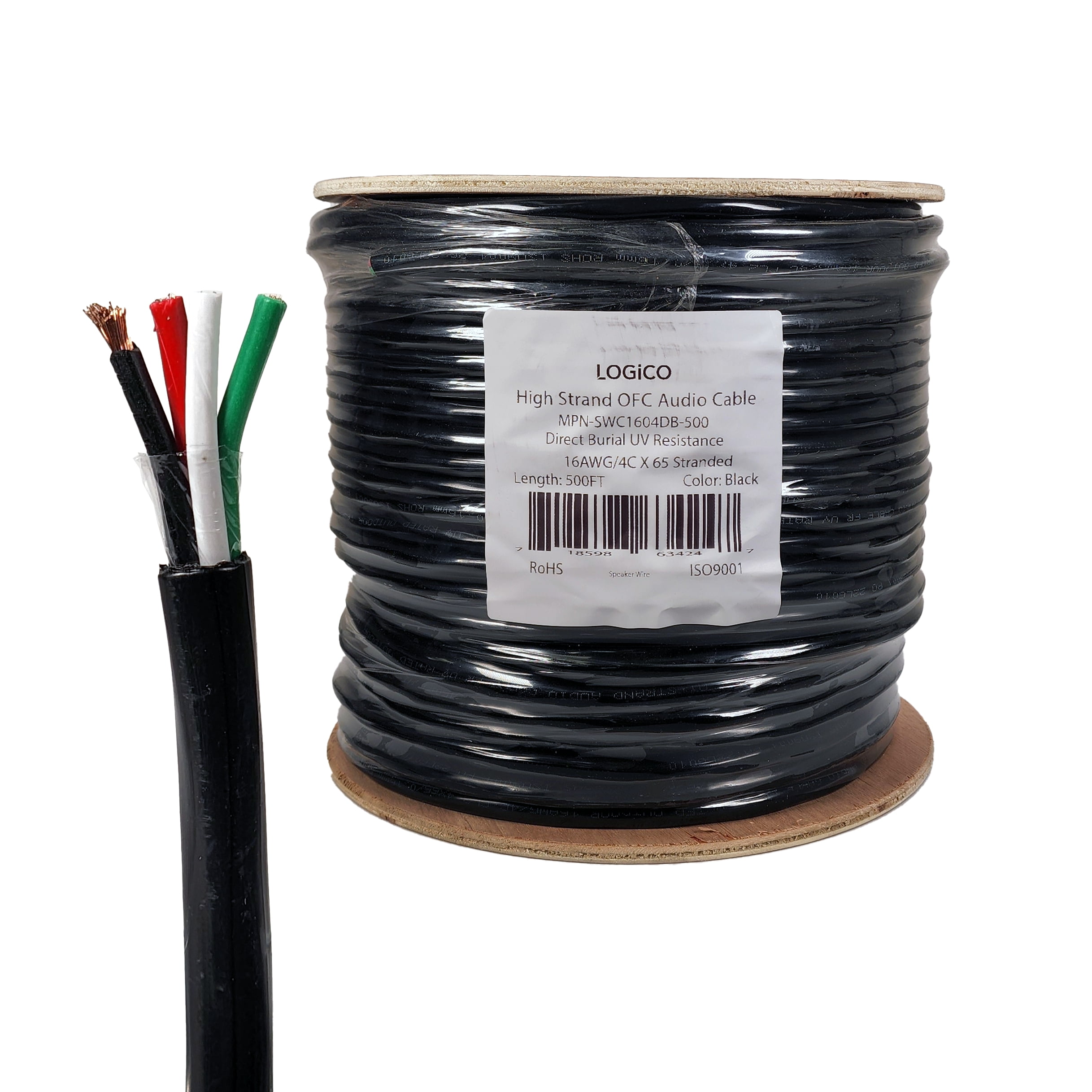 Speaker Wire Audio Cable 16/4 AWG In-Wall Outdoor Direct Burial UV ...