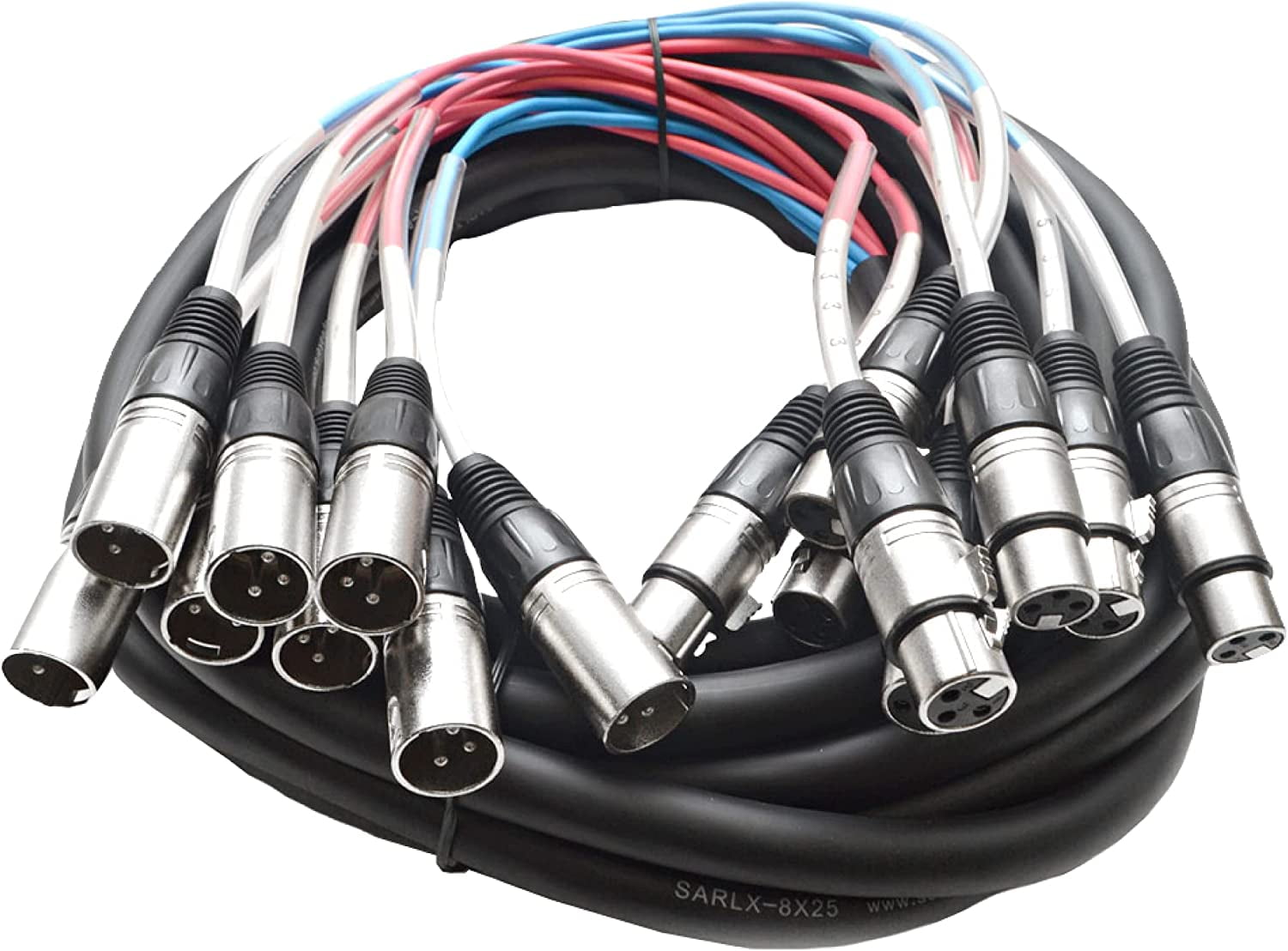 Speakers 8 Channel XLR Snake Cables, Pro Audio Snake Cables, 25 Foot ...