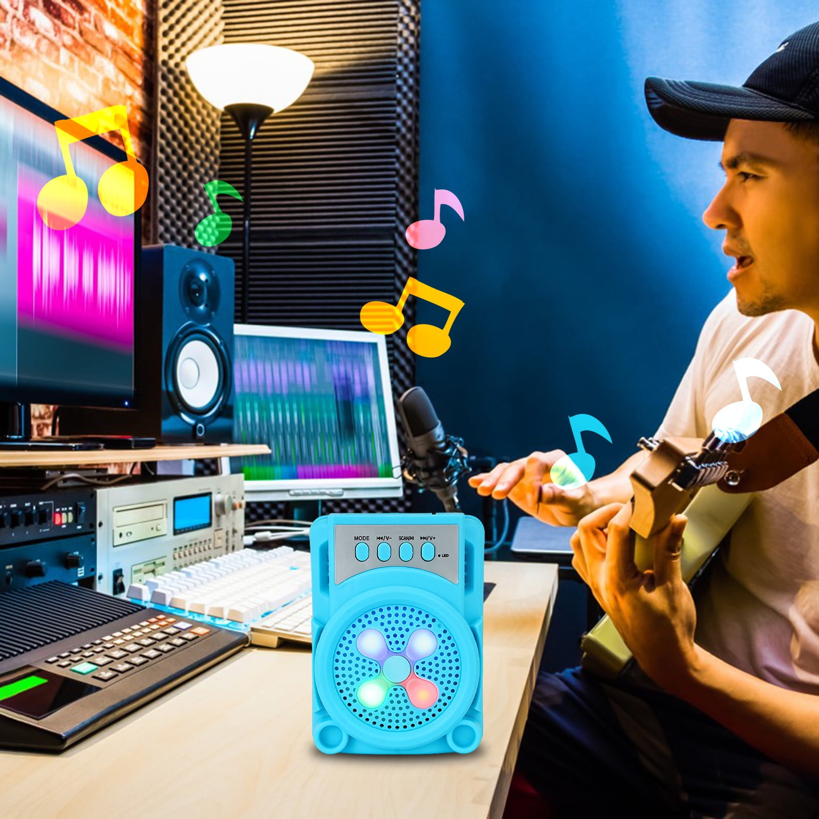 Speakers Gnobogi Wireless Bluetooth Audio MicroSD Card USB Drive ...