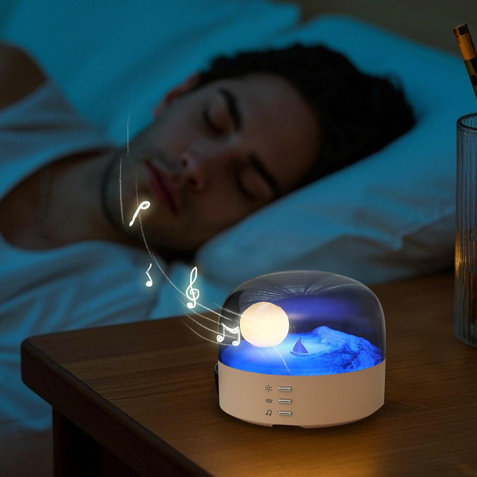 Speakers Moon Lamp Speaker with LED Night Light 16 Color Changing ...