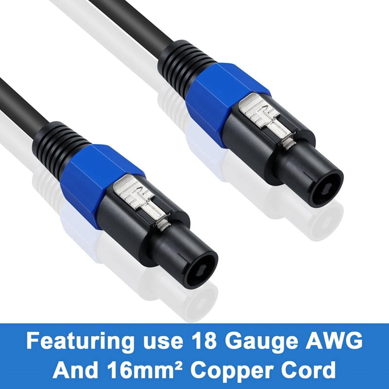 Speakon Cable 6ft Professional 18Guage Male to Male Audio Cord with ...