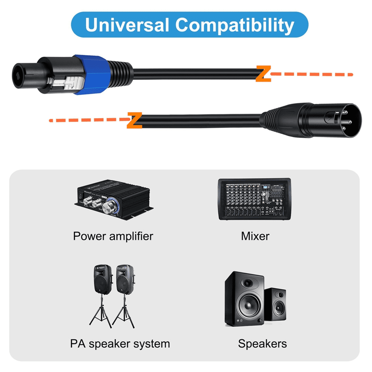 Speakon Male to XLR Female Speakon Male to XLR Female Audio Extension ...