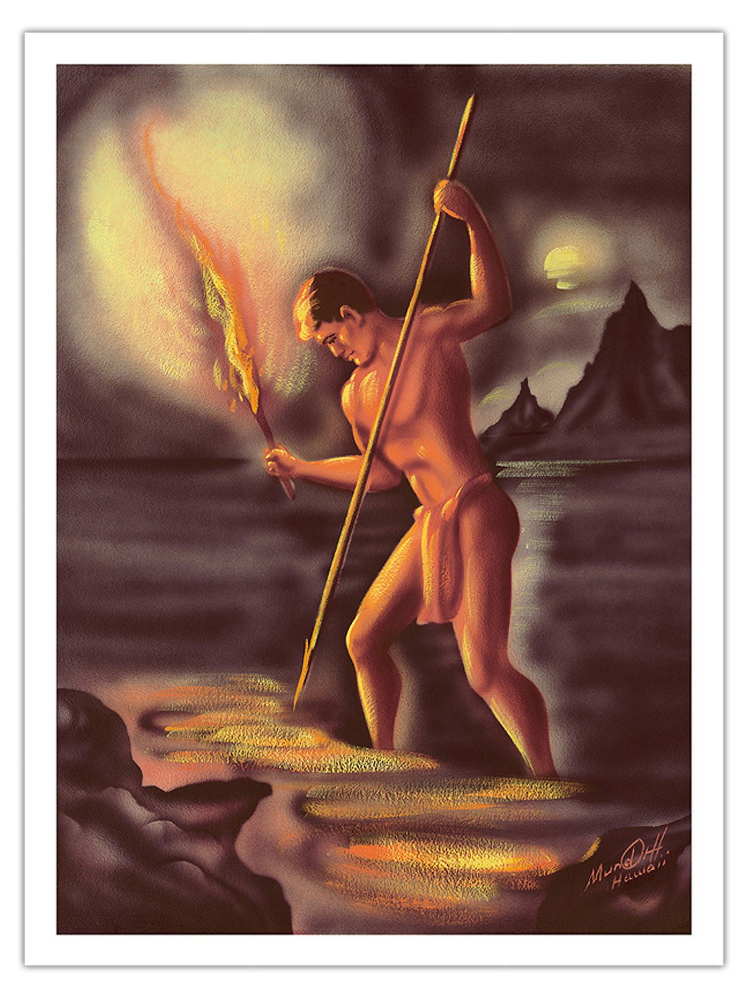 Spear Fisherman (Lawaiʻa) - Night Fishing with a Kukui-nut Torch ...