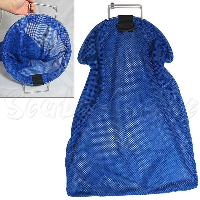 Spearfishing 5mm Stainless Steel Wire Handle Blue Fish Bag Net Mesh ...