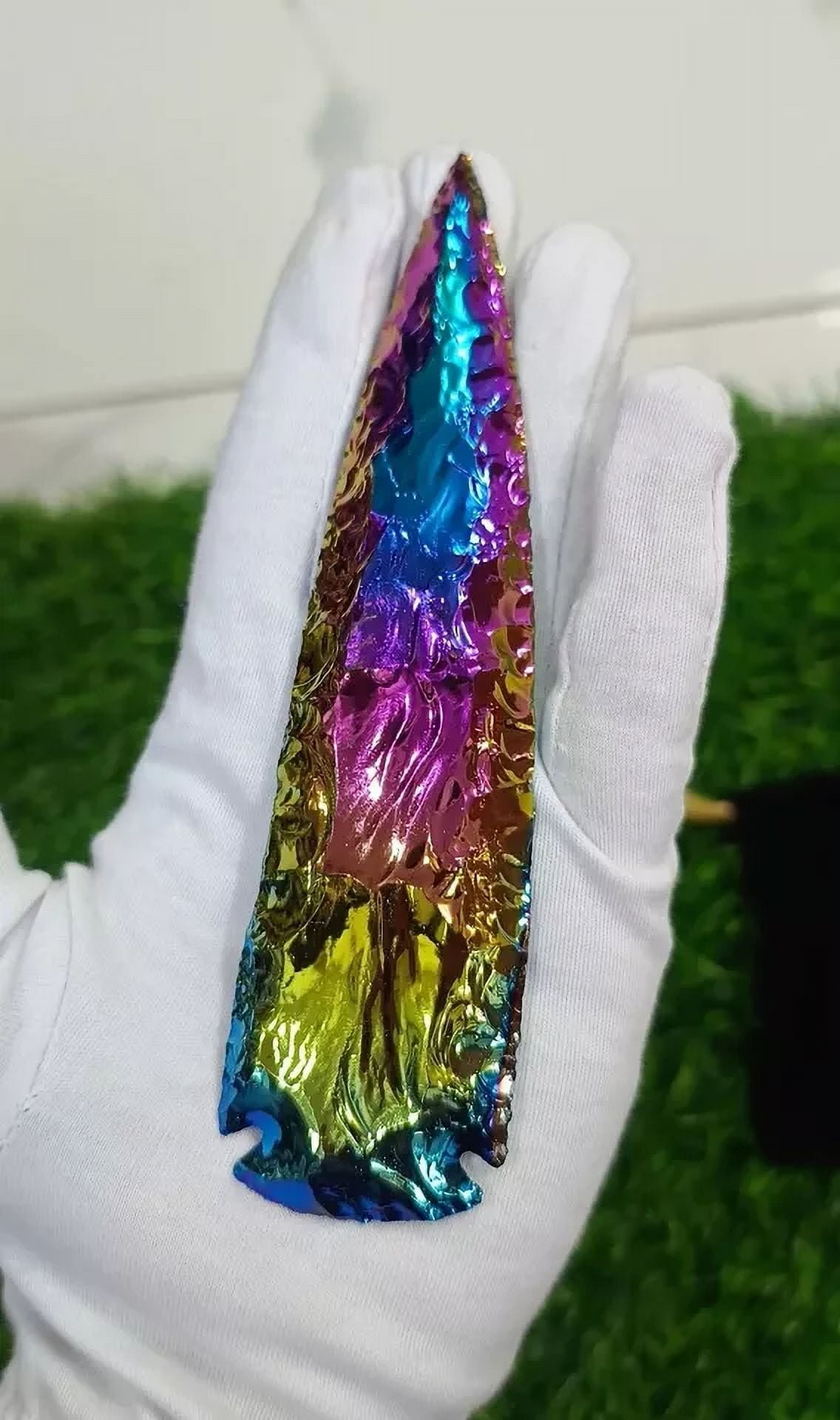 Spearhead Aura Arrowhead Quartz Crystal Pendant Necklace 1" to 10" Titanium - Walmart.com