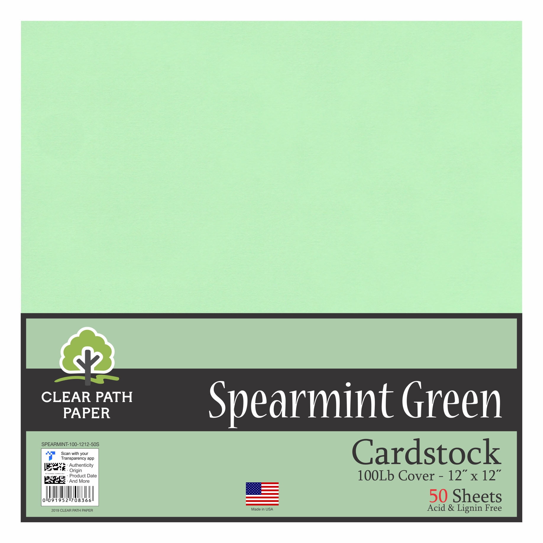 Spearmint Green Cardstock - 12 x 12 inch - 100Lb Cover - 50 Sheets ...