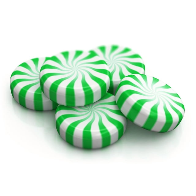 Spearmint Mints Candy - Individually Wrapped Green and White Hard ...