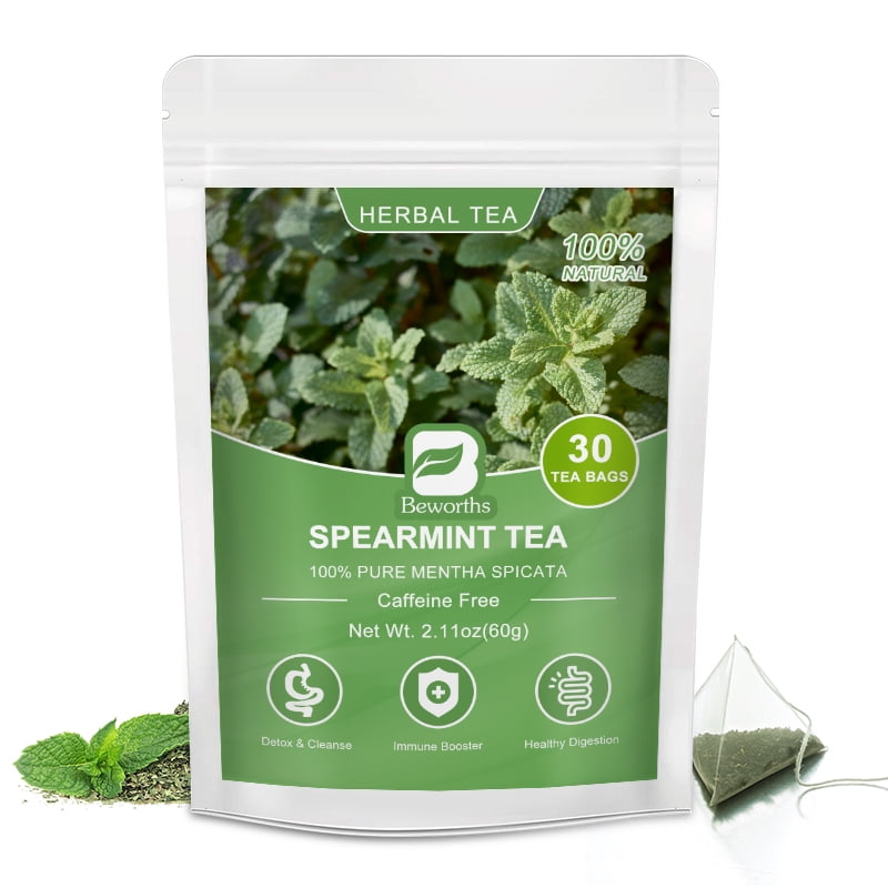 Spearmint Tea Bags - 30 Herbal Tea Bags - Rich in Essential Oil Refreshing Mint Tea - Non-GMO ...