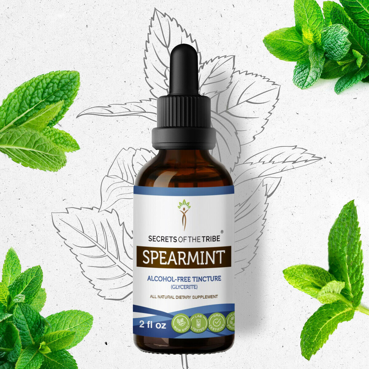 Spearmint Tincture Alcohol-FREE Extract, Organic Mentha spicata ...