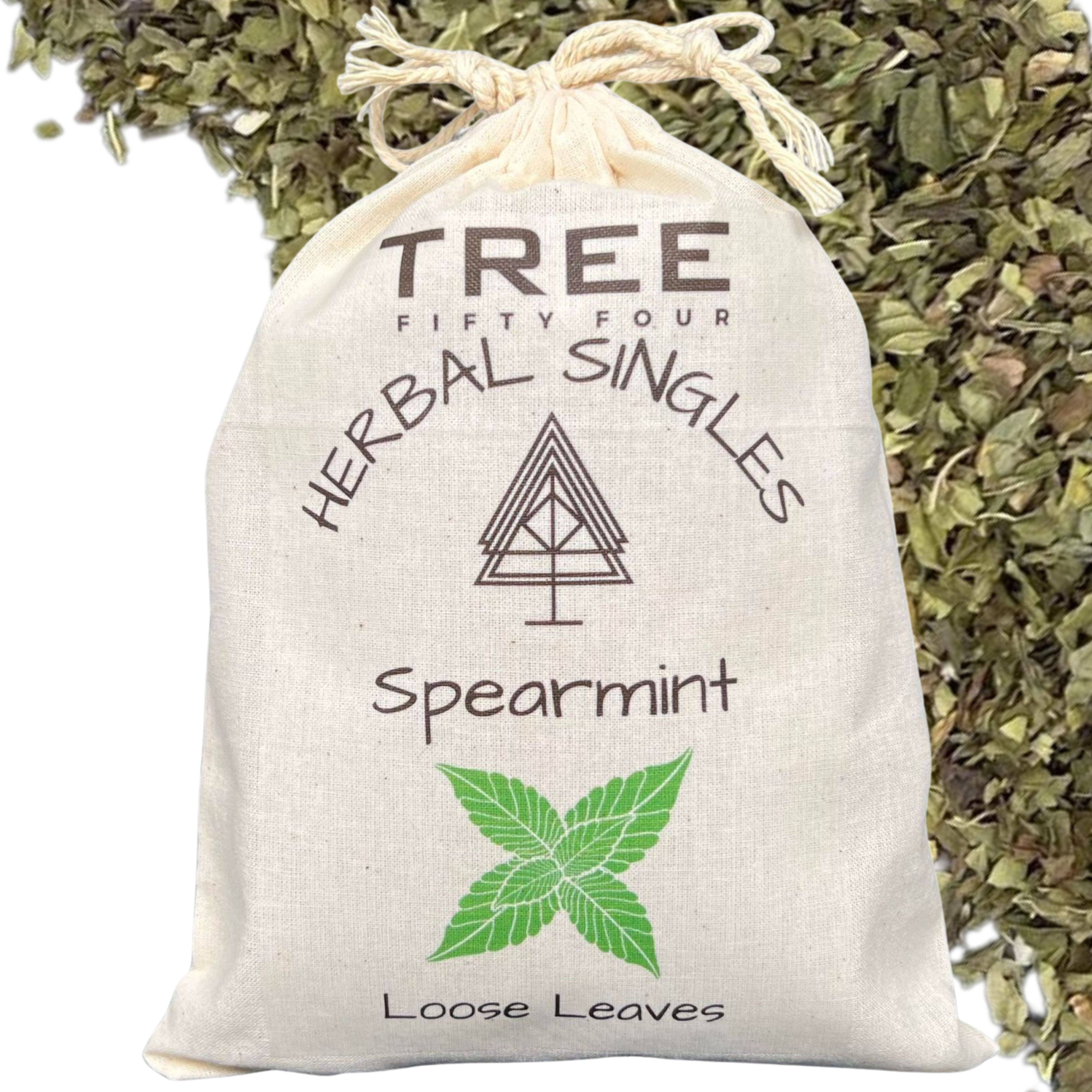Spearmint in Double Drawstring Sachet, Organic, Loose 3.5 oz | Tree ...