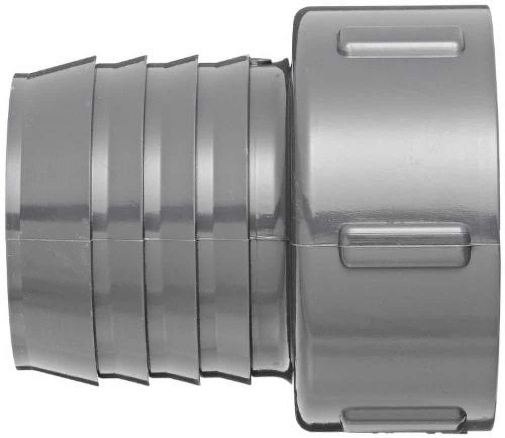 Spears 1435 Series PVC Tube Fitting, Adapter, Schedule 40, Gray, 2" Barbed x NPT Female ...