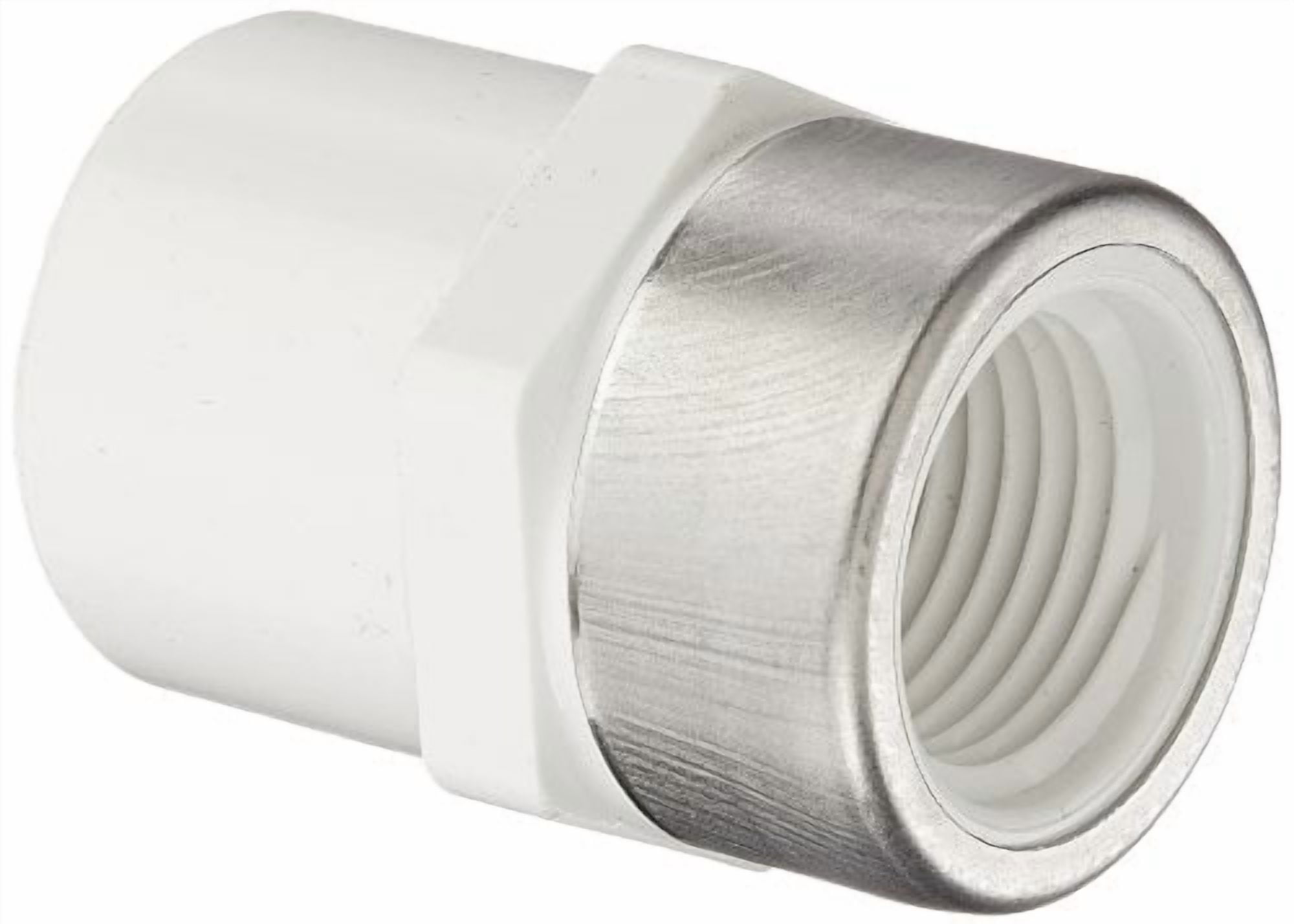 Spears 435-SR Series PVC Pipe Fitting, Adapter, Schedule 40, 1/2" Socket x 1/2" Steel Reinforced ...