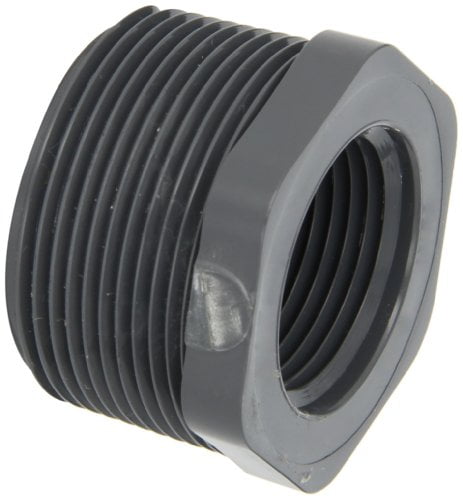Spears 439-G Series PVC Pipe Fitting, Bushing, Schedule 40, Gray, 1-1/2 ...